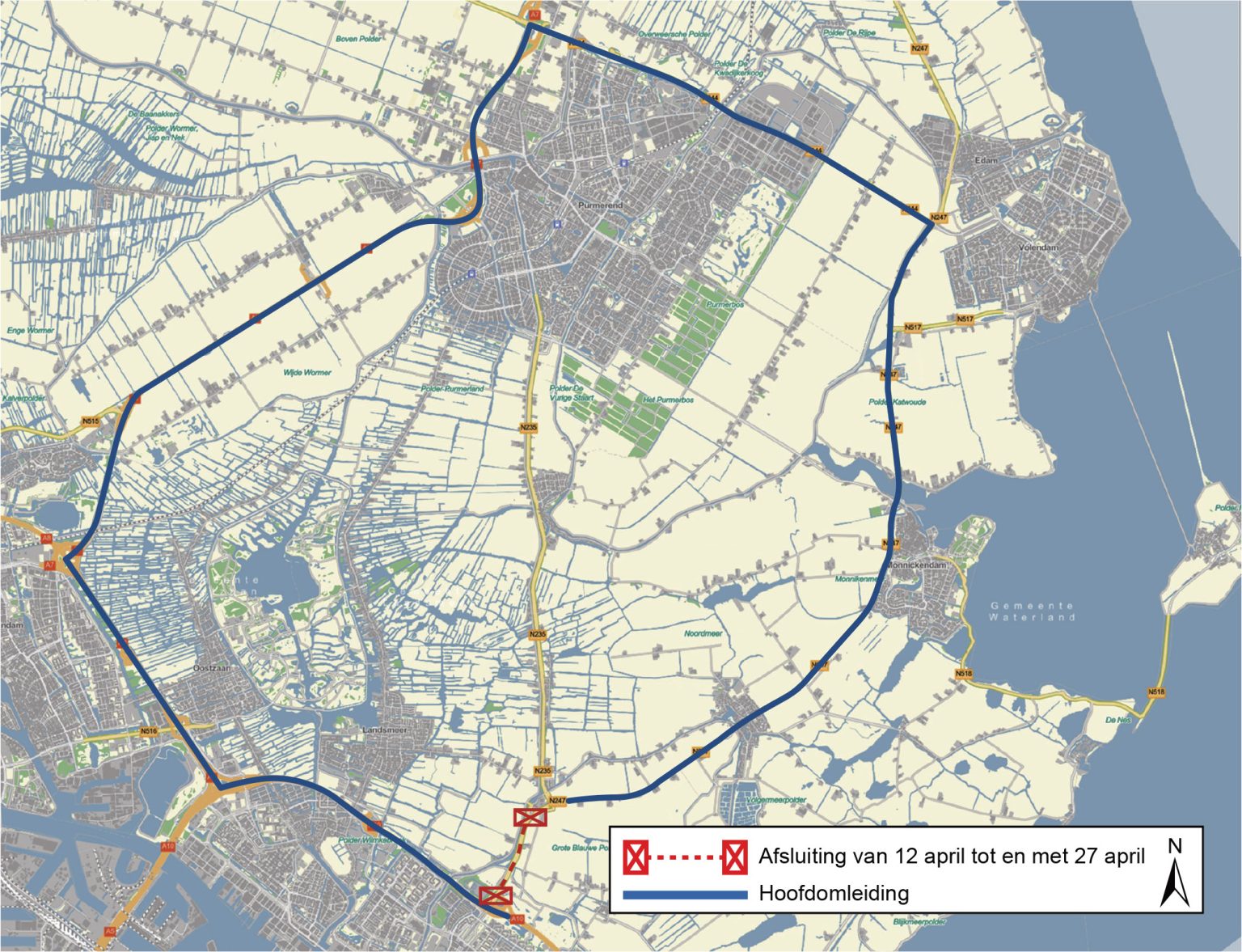 Vanavond 12 april gaat N247 naar Amsterdam maand dicht