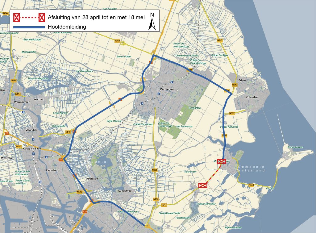 Vanavond 12 april gaat N247 naar Amsterdam maand dicht